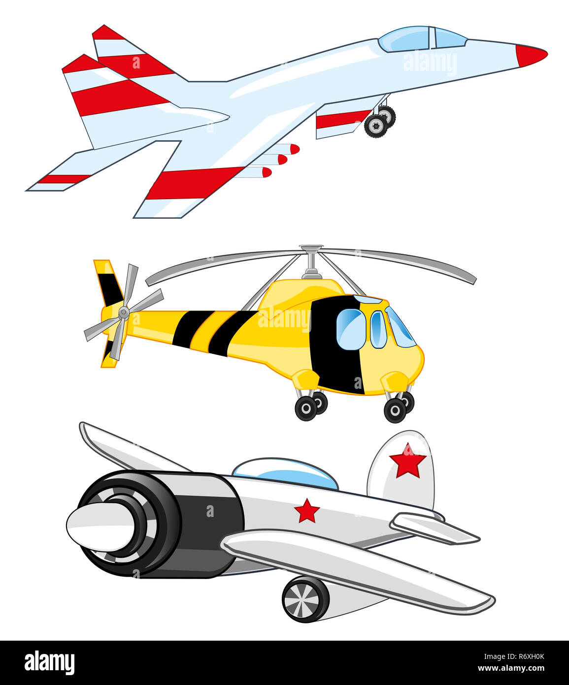 Plane ,fighter and helicopter Stock Photo - Alamy