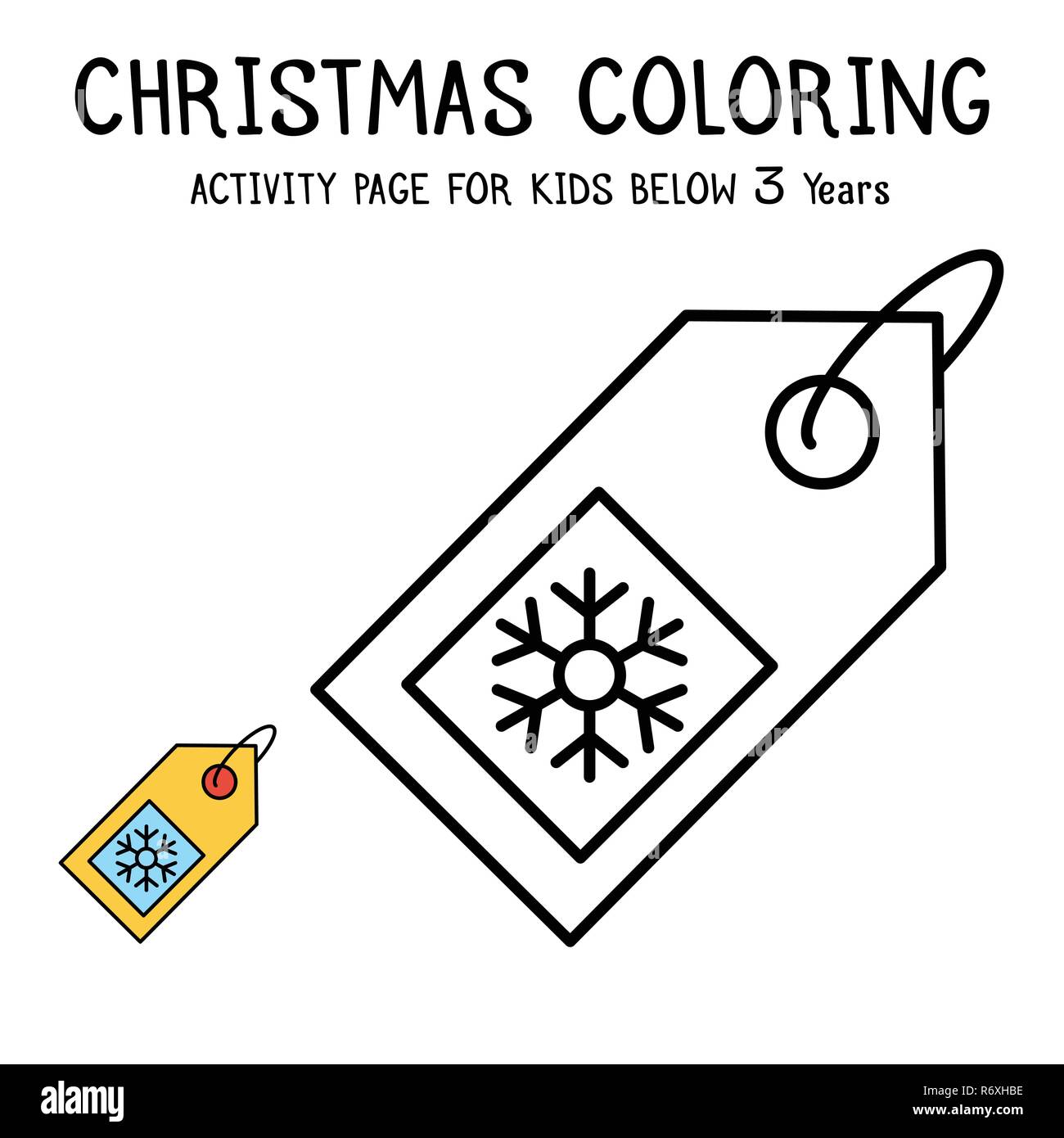 Christmas Coloring Actvity Book For Kids Below 3 Years Stock Vector ...