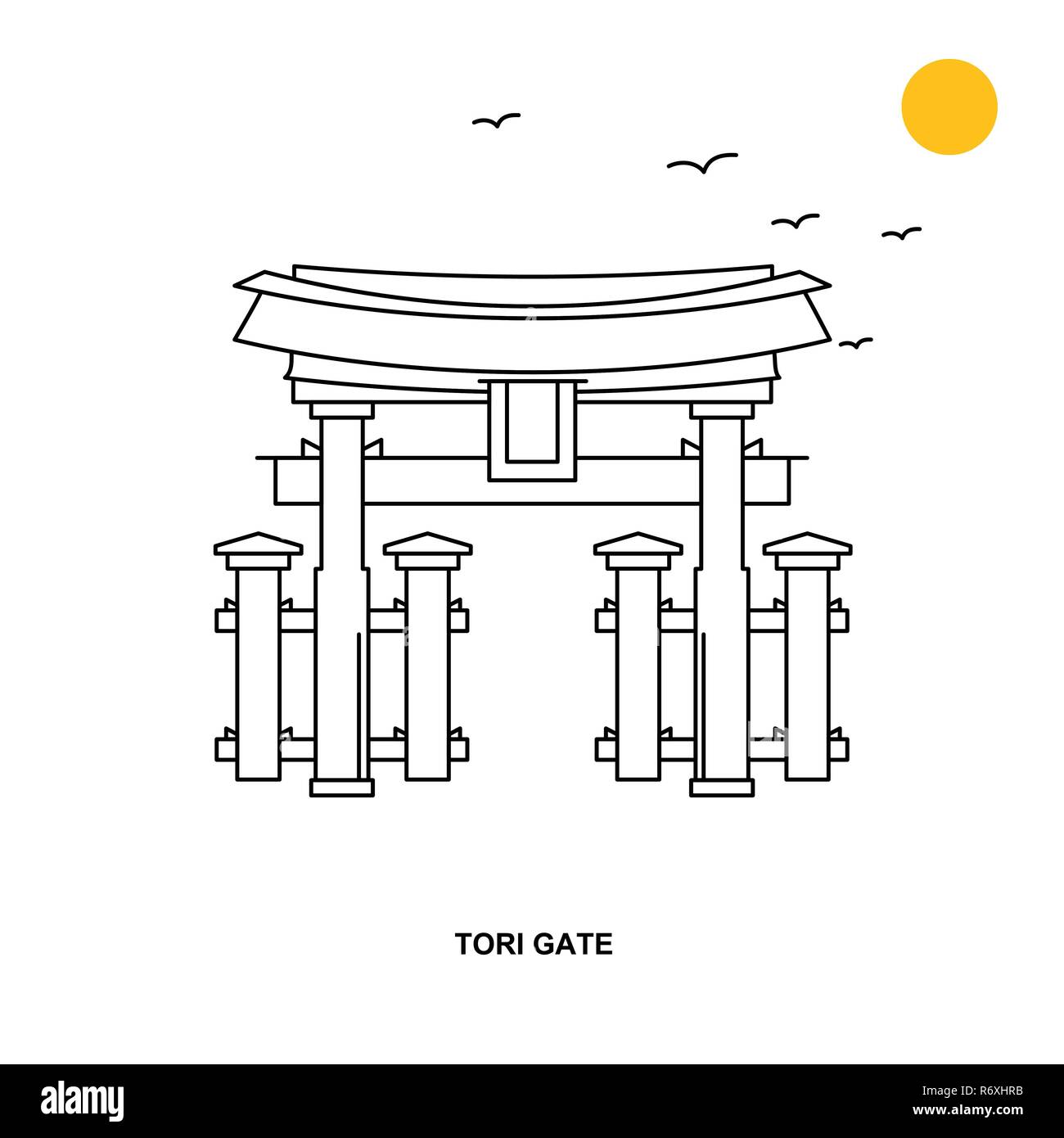 Illustration mount fuji japanese torii hi-res stock photography and ...