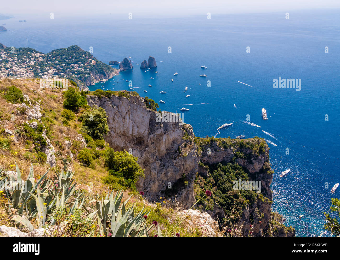 A view of Faraglioni from the top of Mount Solaro Stock Photo - Alamy