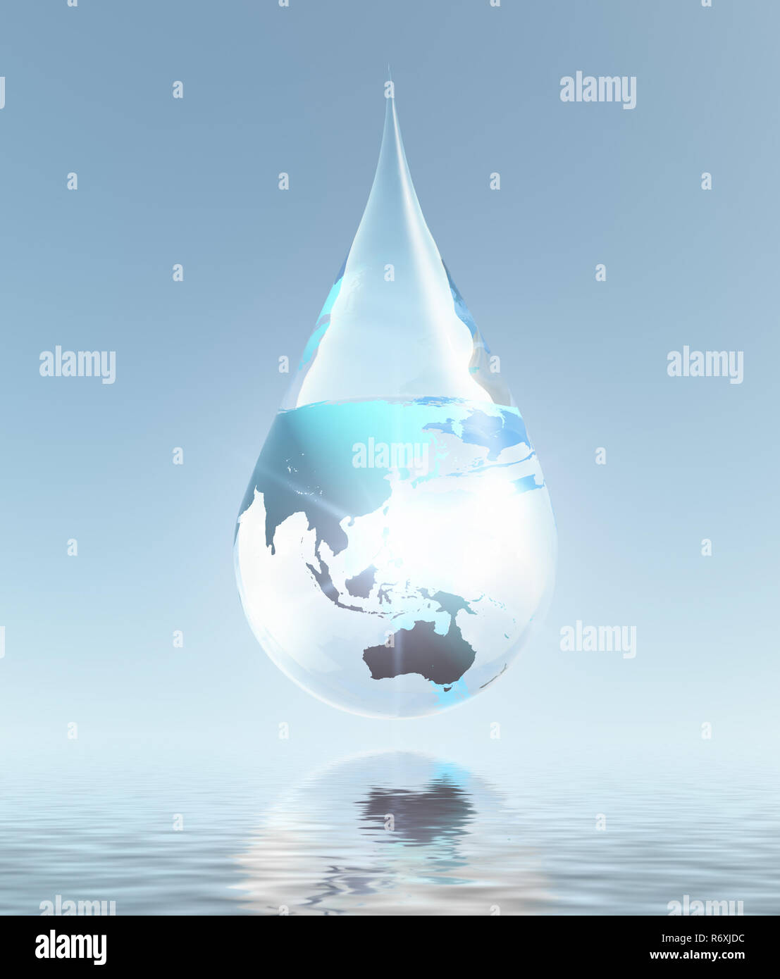 Earth in water drop Stock Photo - Alamy