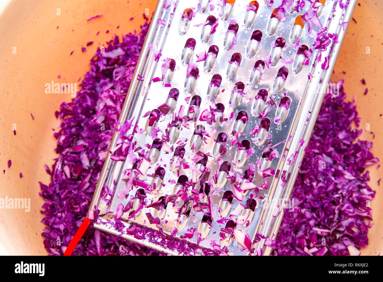 Red cabbage grated Stock Photo - Alamy