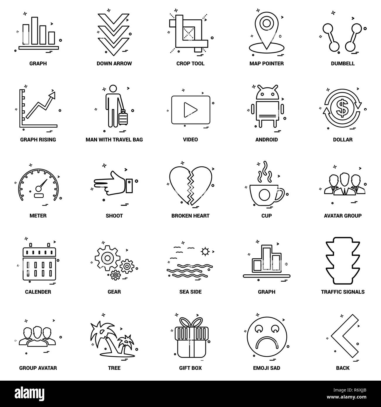 25 Business Concept Mix Line Icon set Stock Vector Image & Art - Alamy