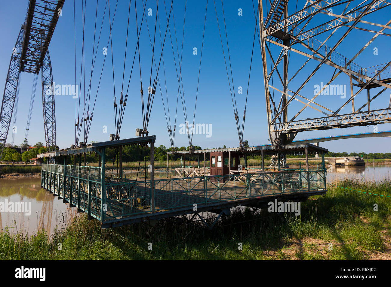 Transporter bridge crossing the Charente, Rochefort and Echillais ...