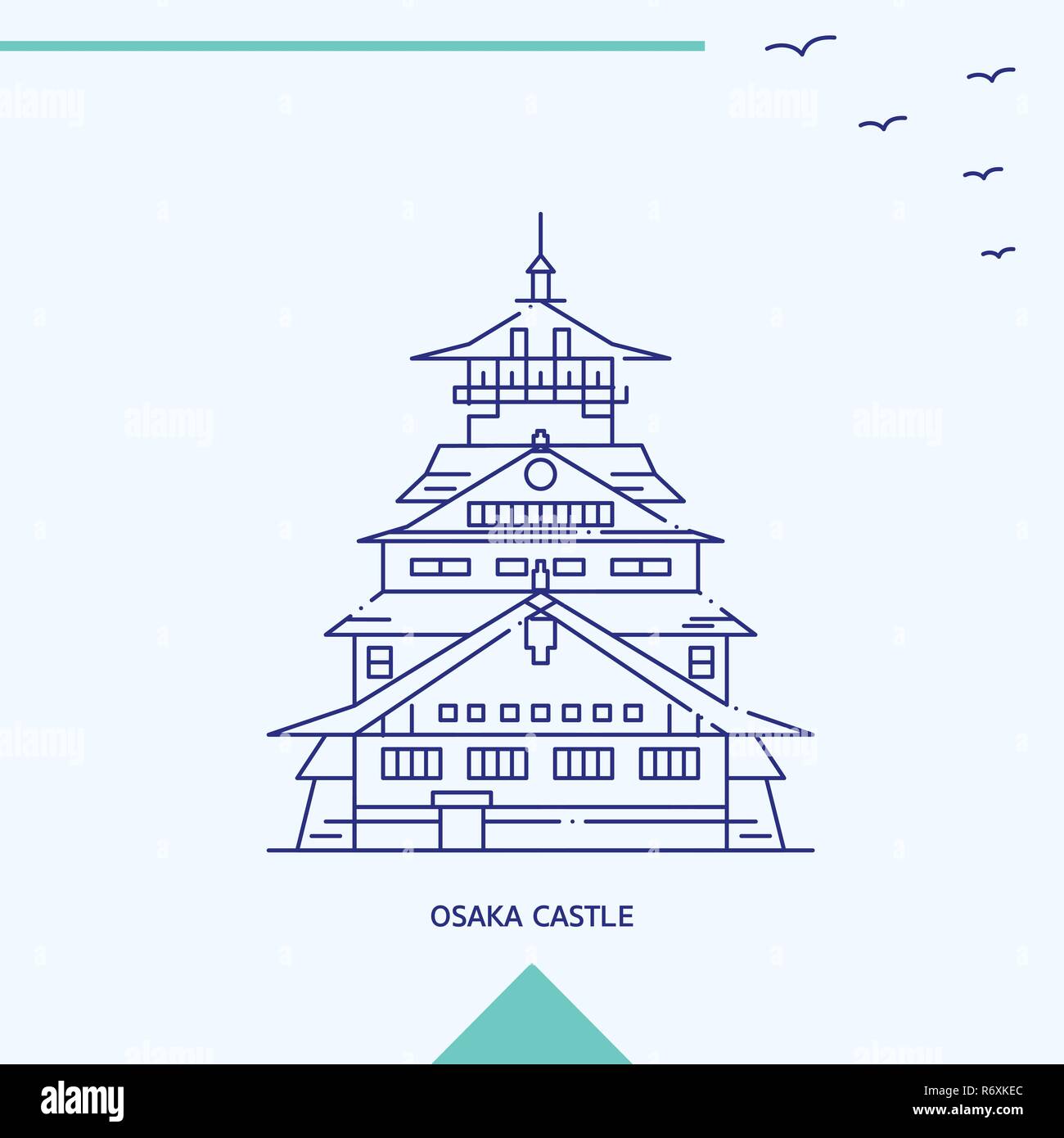 Osaka castle japan asia Stock Vector Images - Alamy