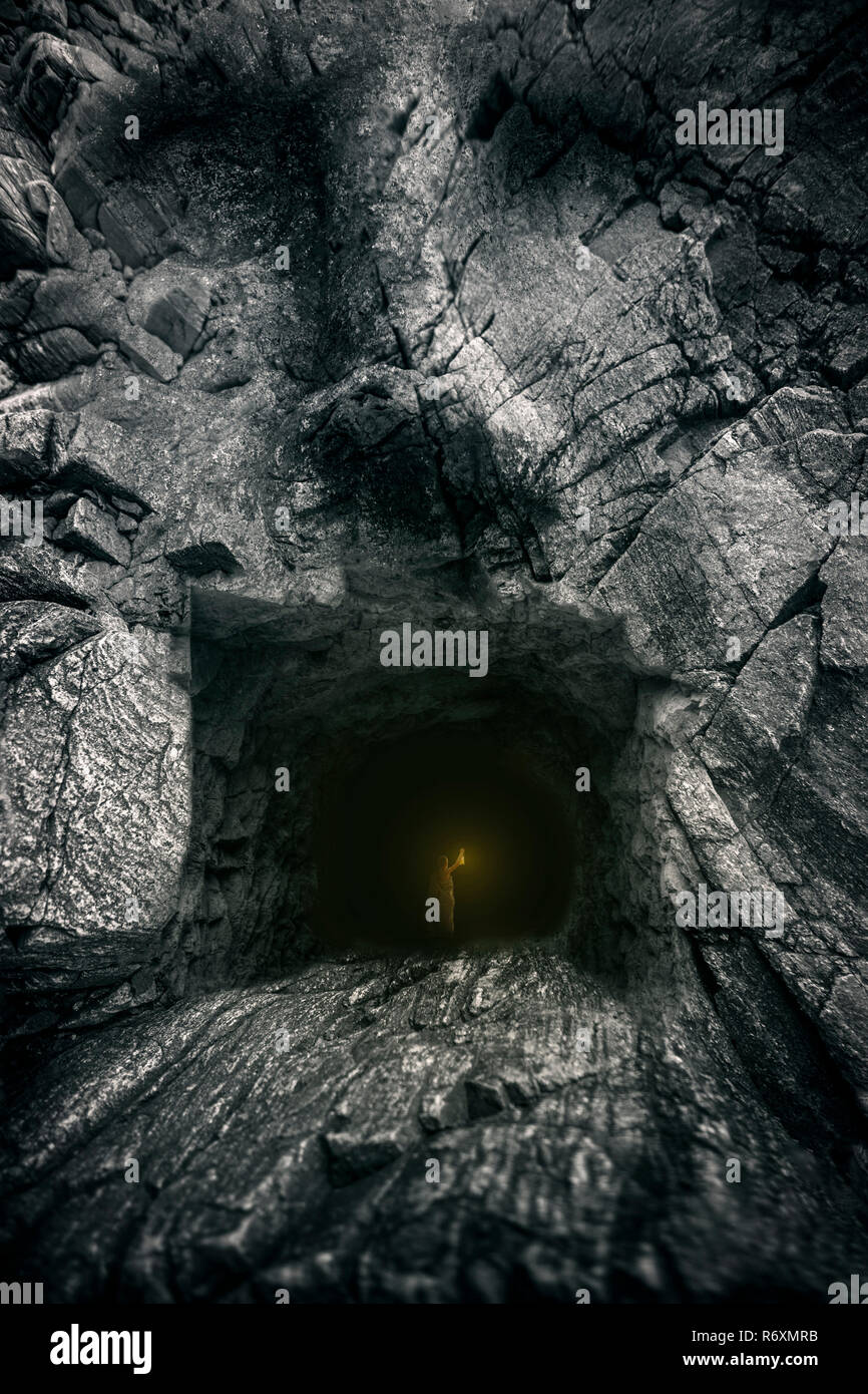 Boy in cave hi-res stock photography and images - Alamy