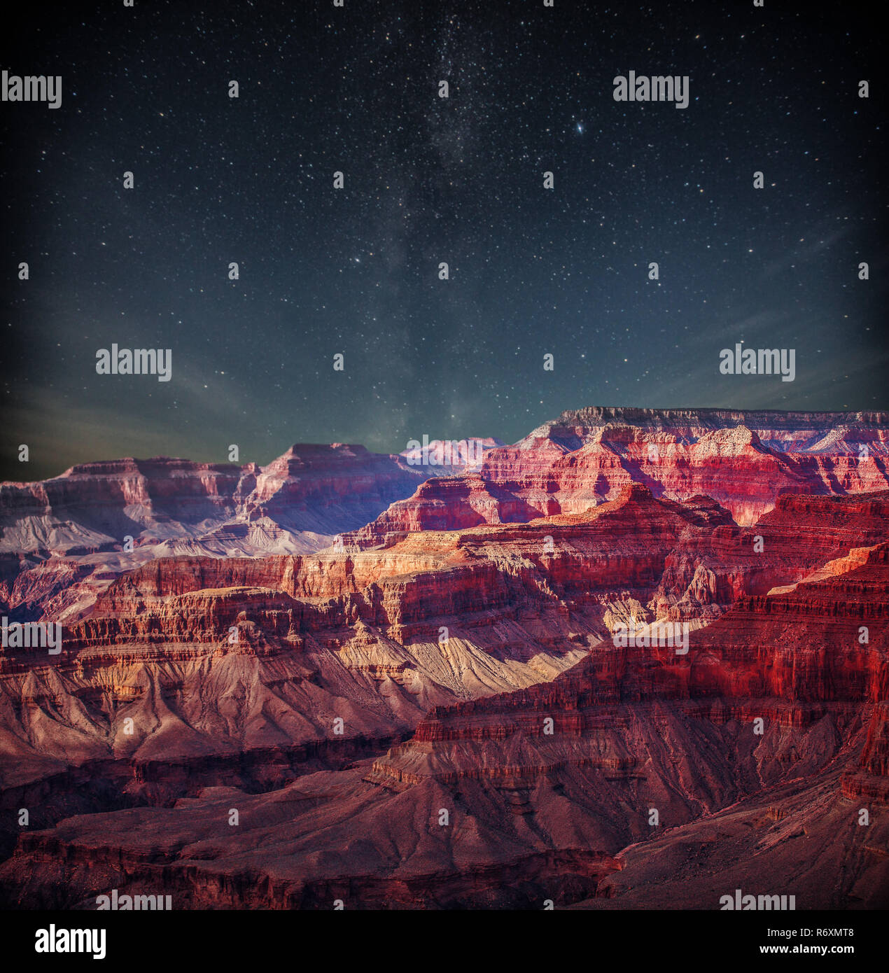 Grand Canyon at night Stock Photo - Alamy