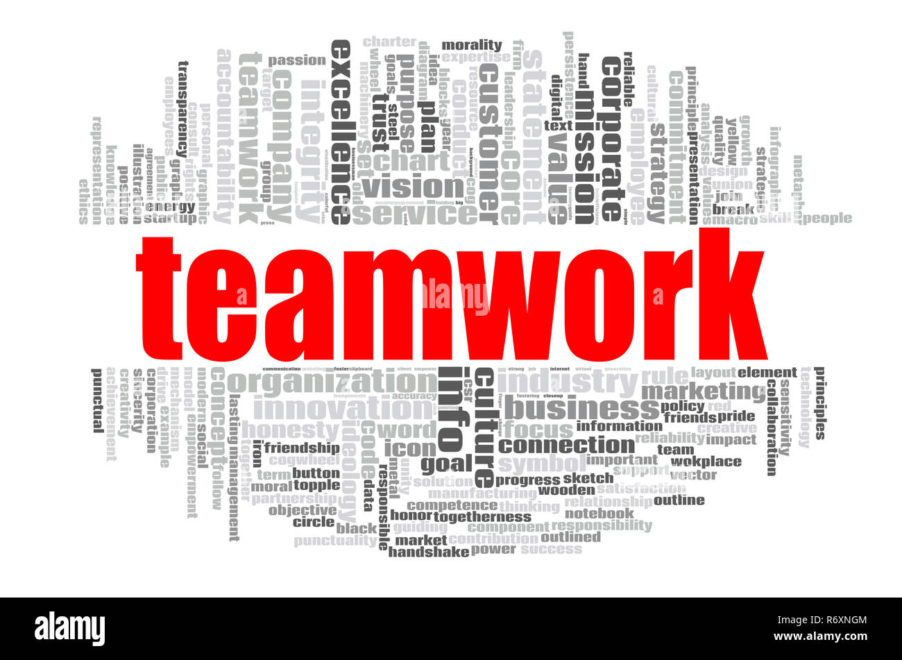 Teamwork word cloud Stock Photo - Alamy