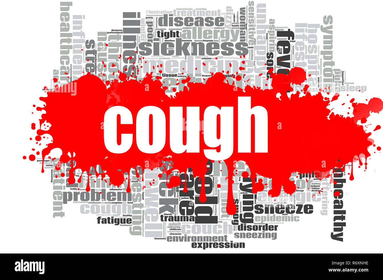 Cough word cloud design Stock Photo - Alamy