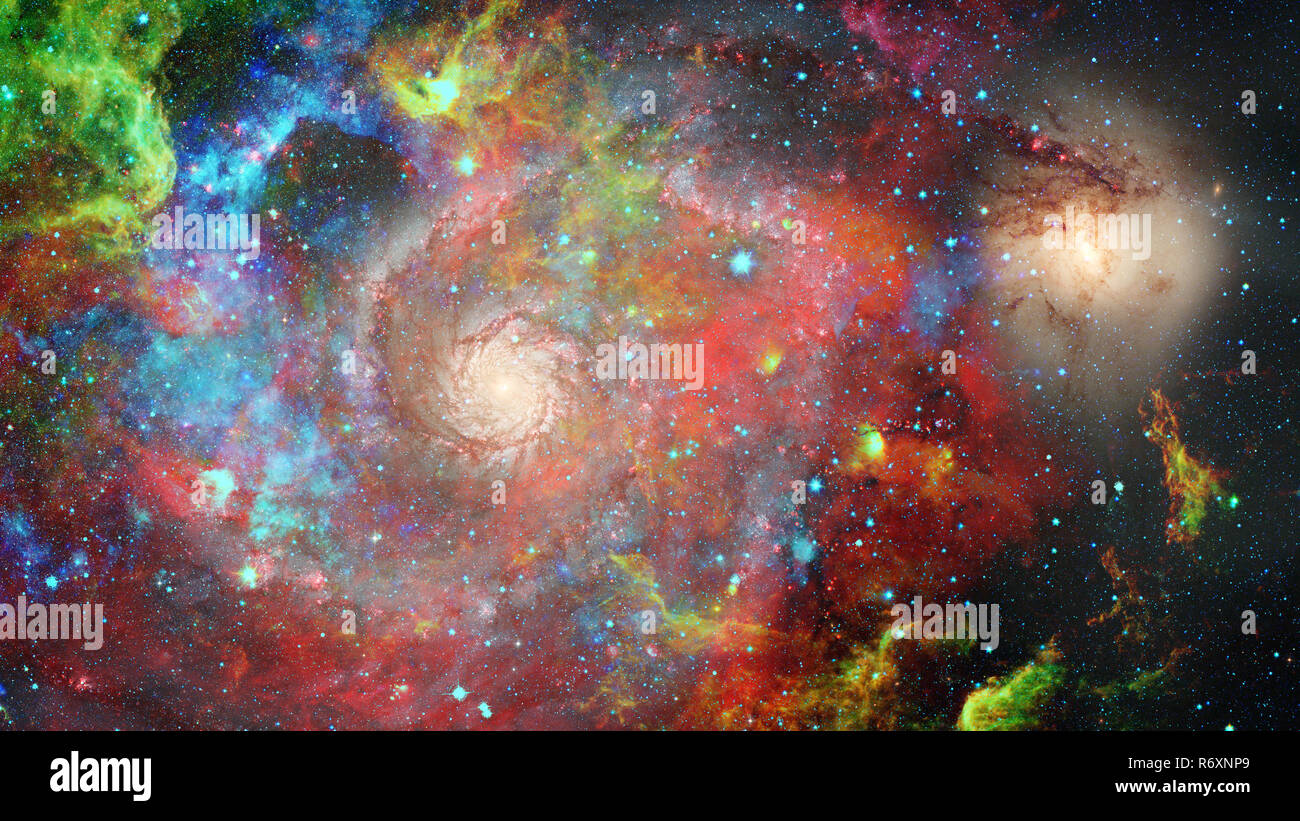 Galaxy and nebula. Elements of this Image Furnished by NASA Stock Photo ...