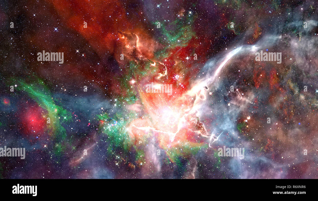 Stars, dust and gas nebula in galaxy. Elements of this image furnished ...