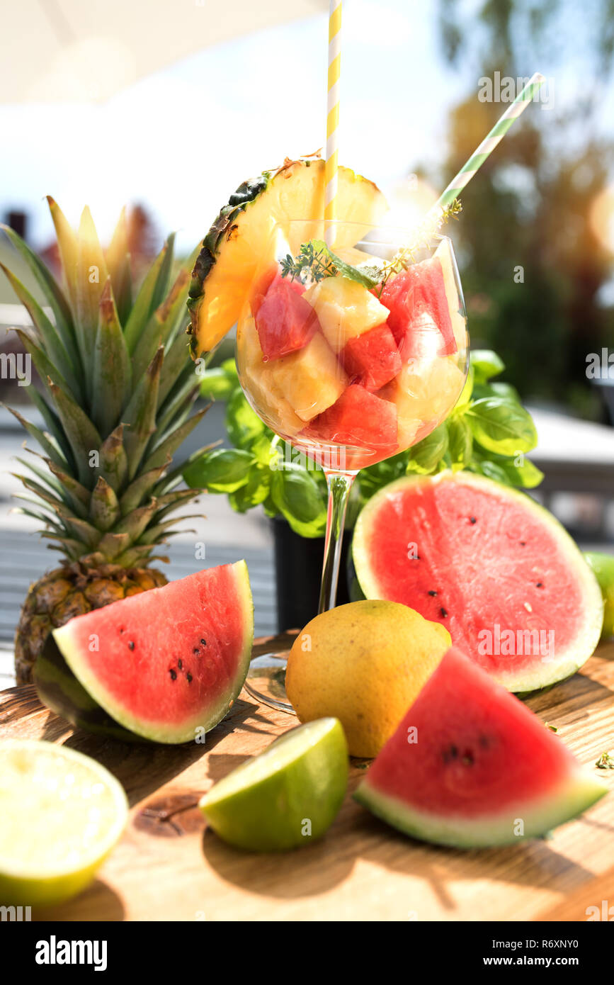 fresh fruits in summer Stock Photo - Alamy