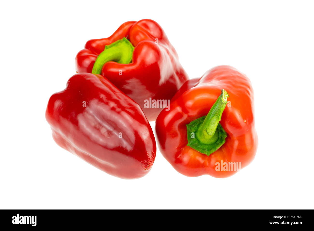Red peppers plan view Cut Out Stock Images & Pictures - Alamy