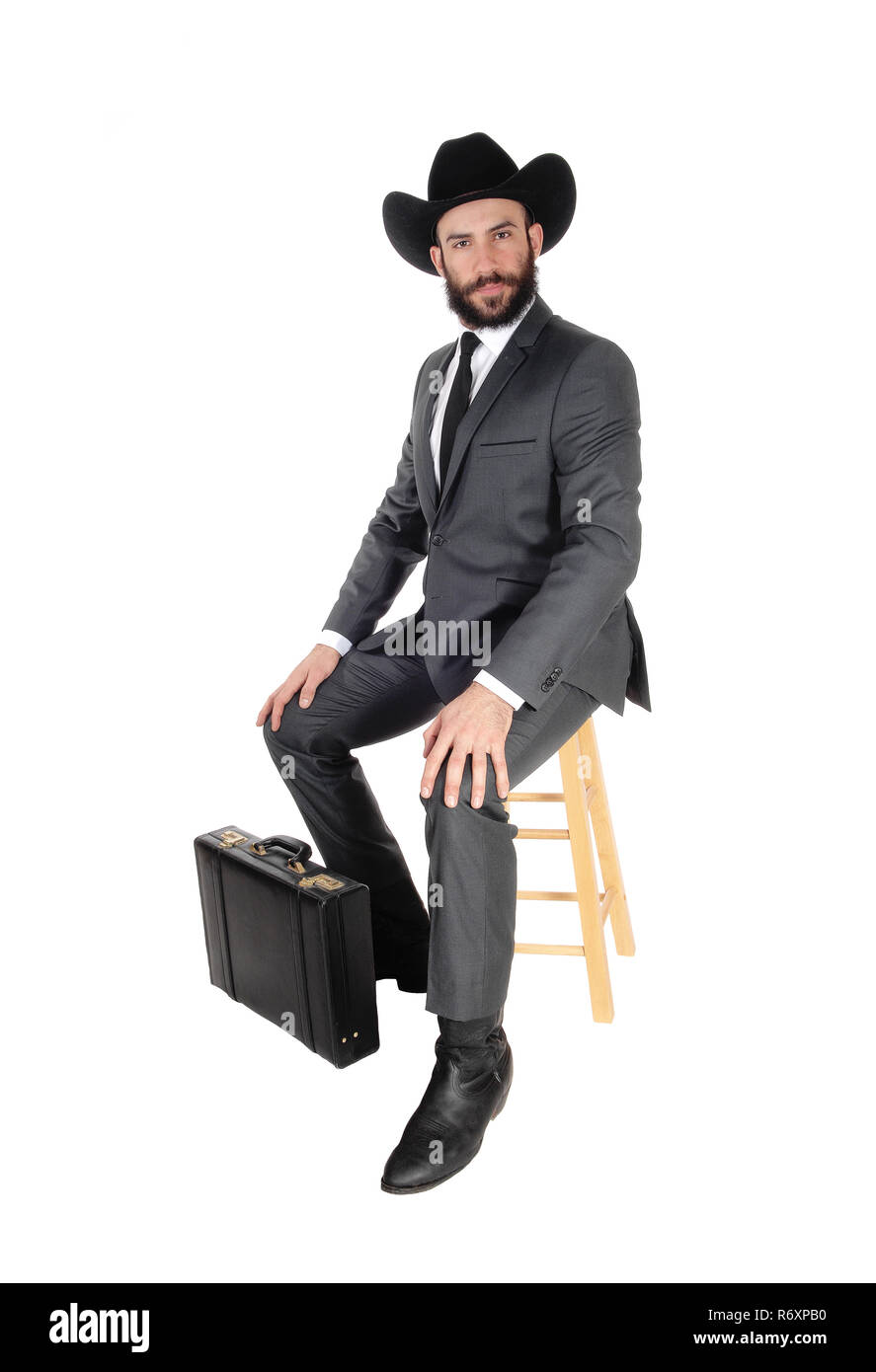 Laughing man cowboy hat hi-res stock photography and images - Alamy