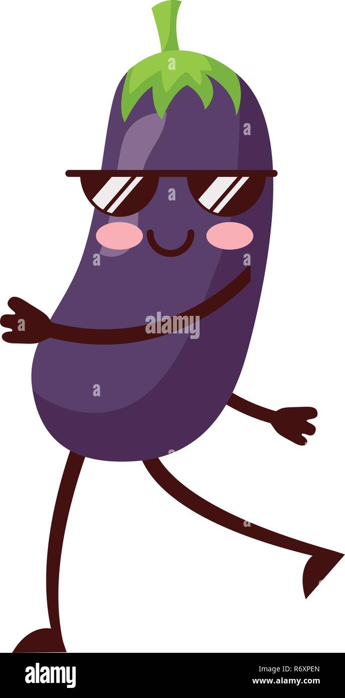 Kawaii eggplant cartoon Stock Vector Images - Alamy