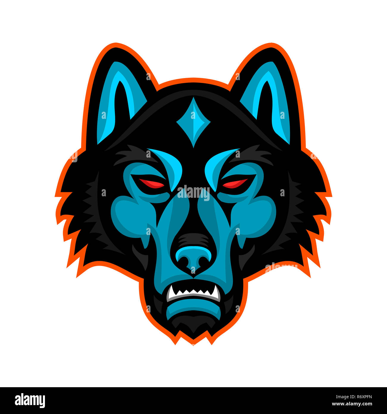 Timber Wolf Head Sports Mascot Stock Photo - Alamy