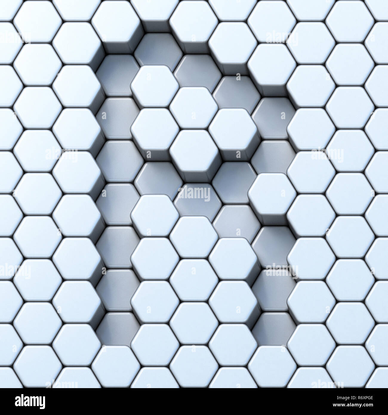 Hexagonal grid letter R 3D Stock Photo - Alamy