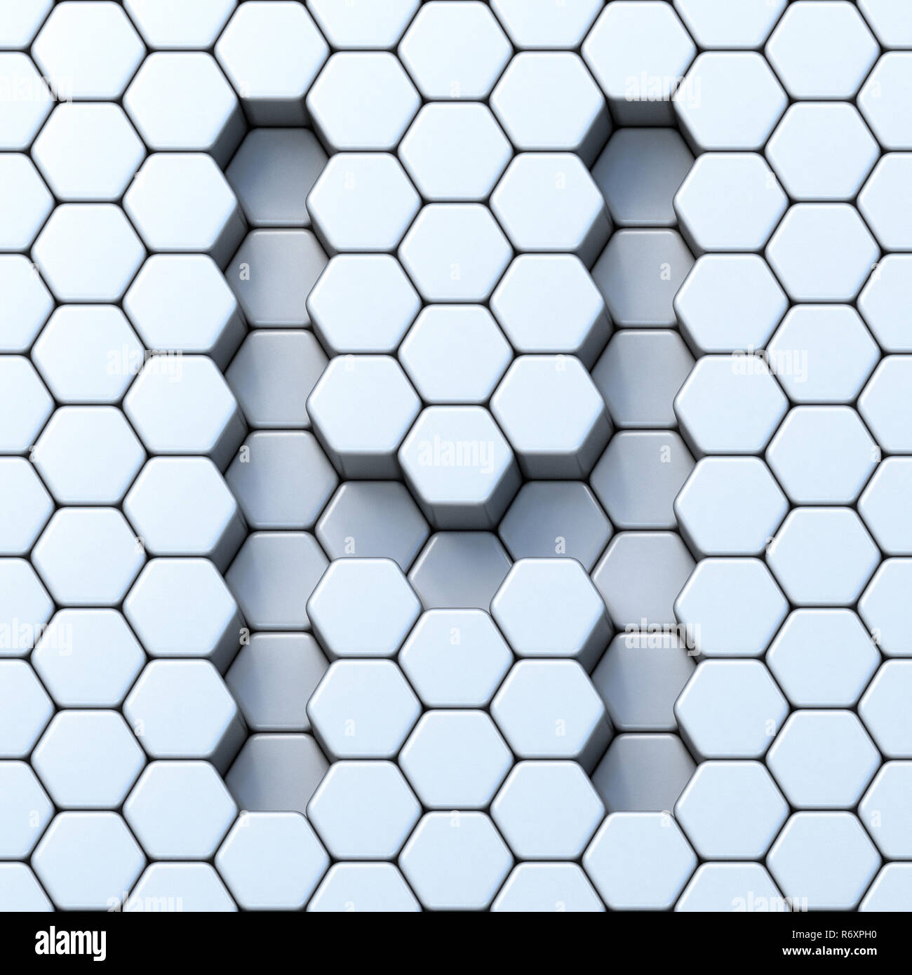 Hexagonal grid letter H 3D Stock Photo - Alamy