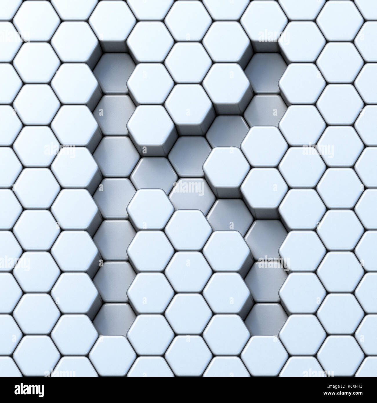 Hexagonal grid letter K 3D Stock Photo - Alamy