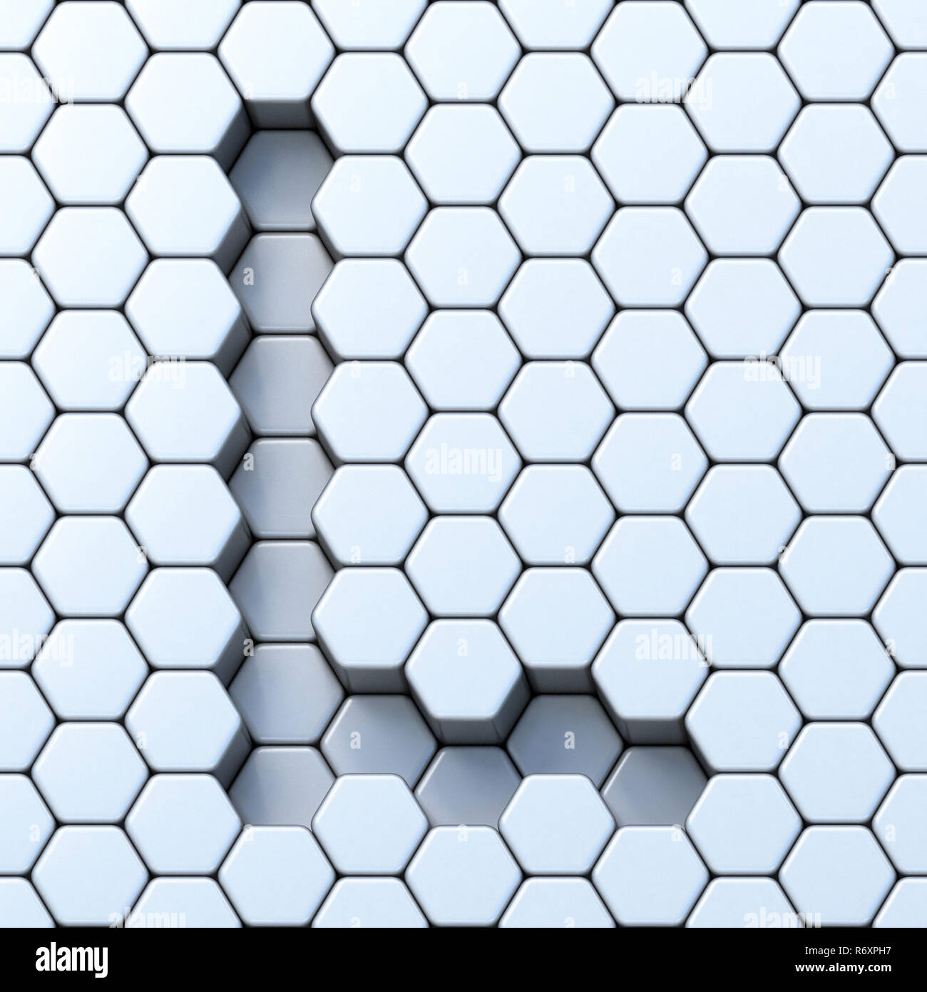 Hexagonal grid letter L 3D Stock Photo - Alamy