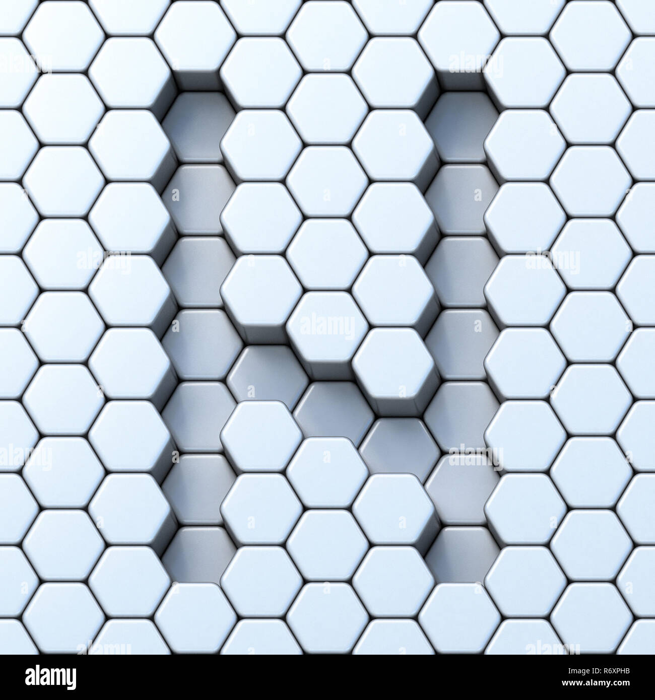 Hexagonal grid letter N 3D Stock Photo - Alamy