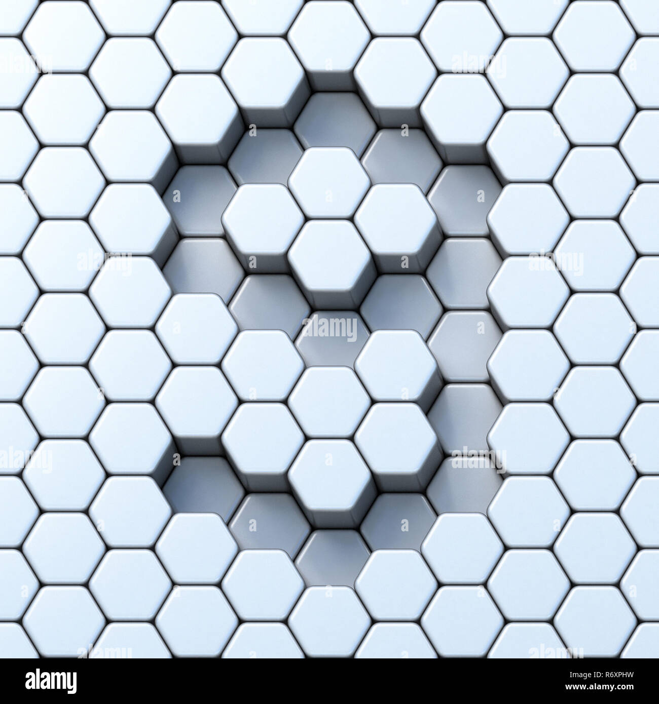 Hexagonal grid number NINE 9 3D Stock Photo - Alamy