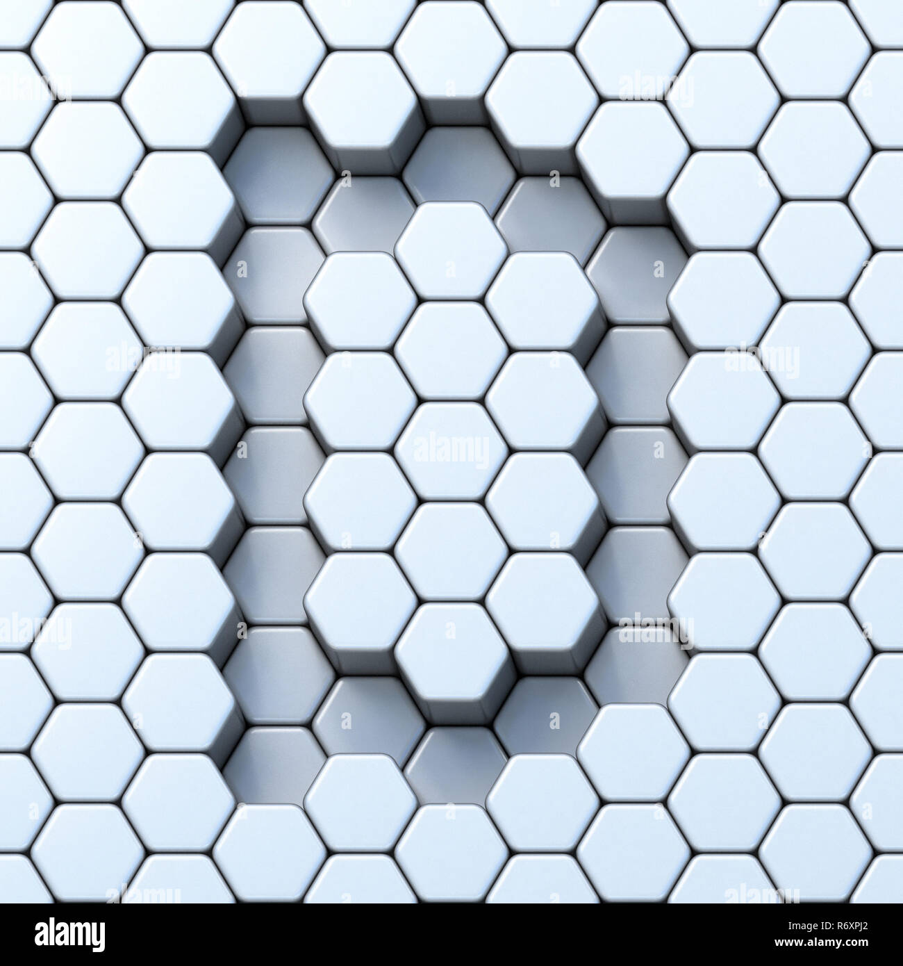 Hexagonal grid letter D 3D Stock Photo - Alamy