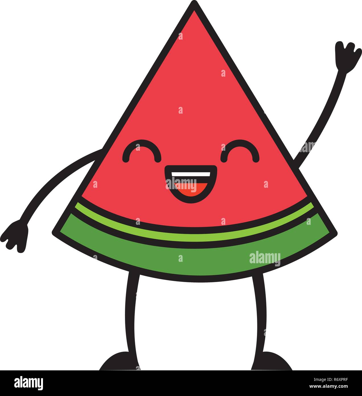 Cute watermelon kawaii cartoon Stock Vector Images - Alamy