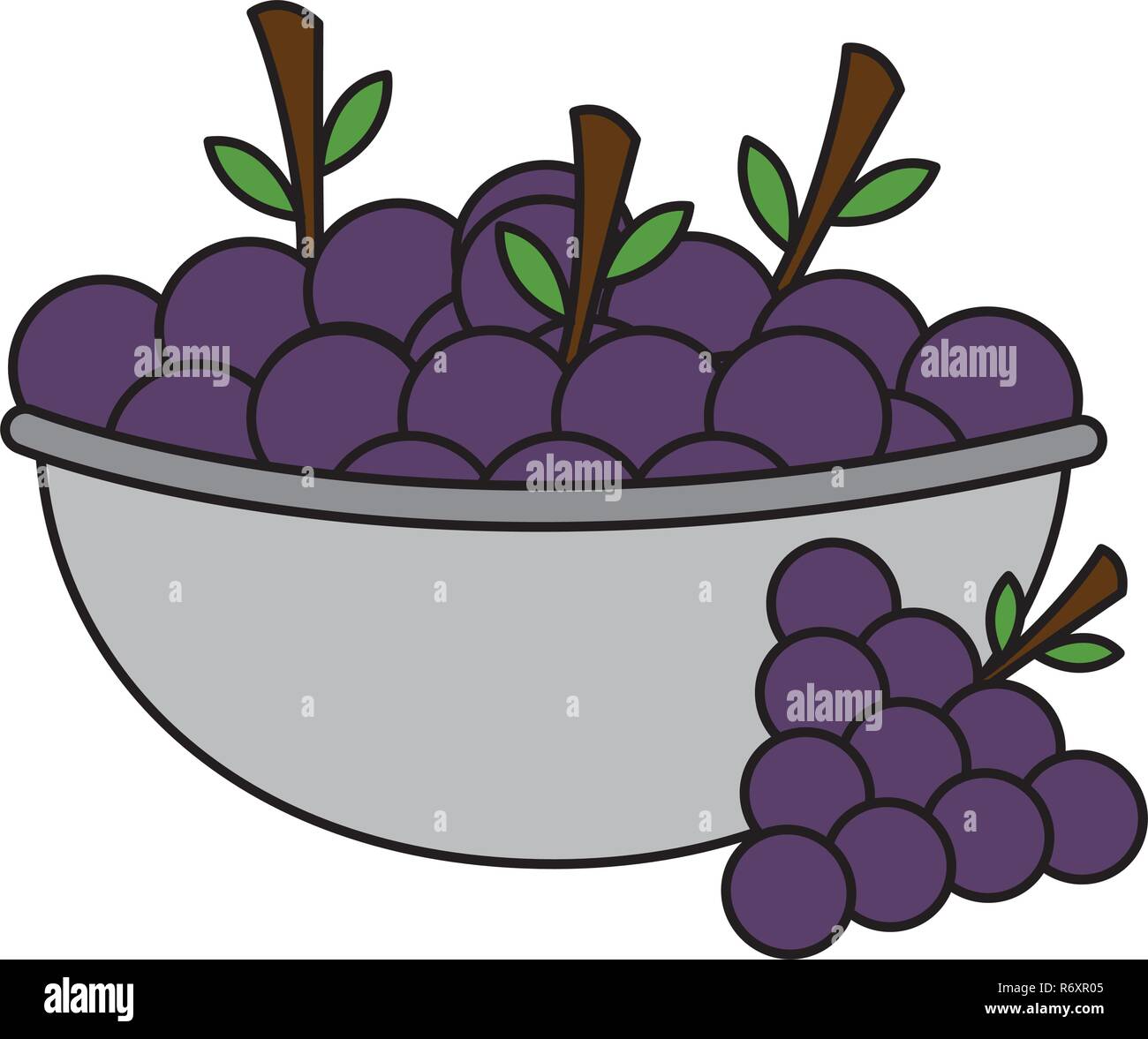 Natural organic grapes rustic Stock Vector Images - Alamy