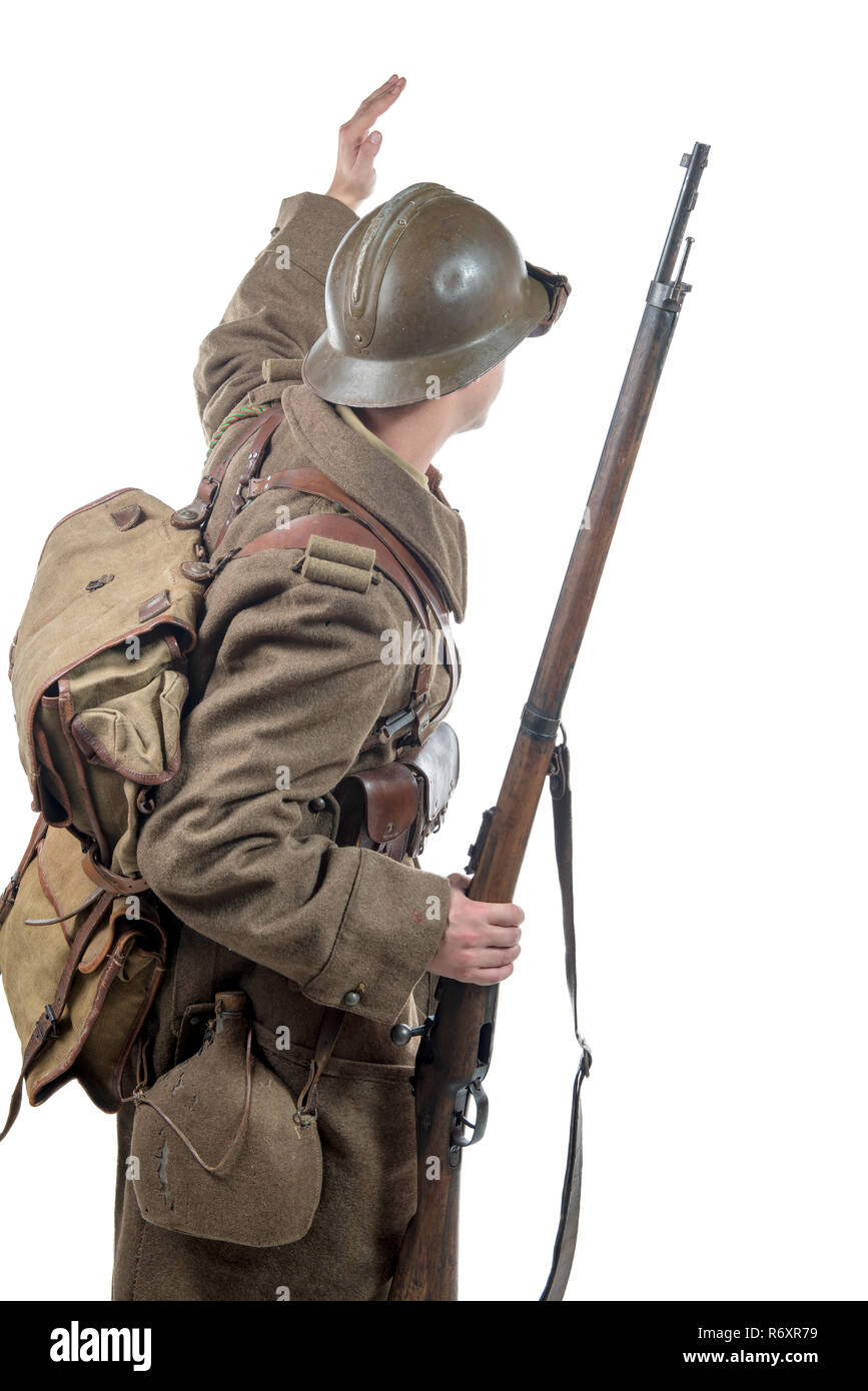 french soldier 1940 isolated on the white background Stock Photo - Alamy