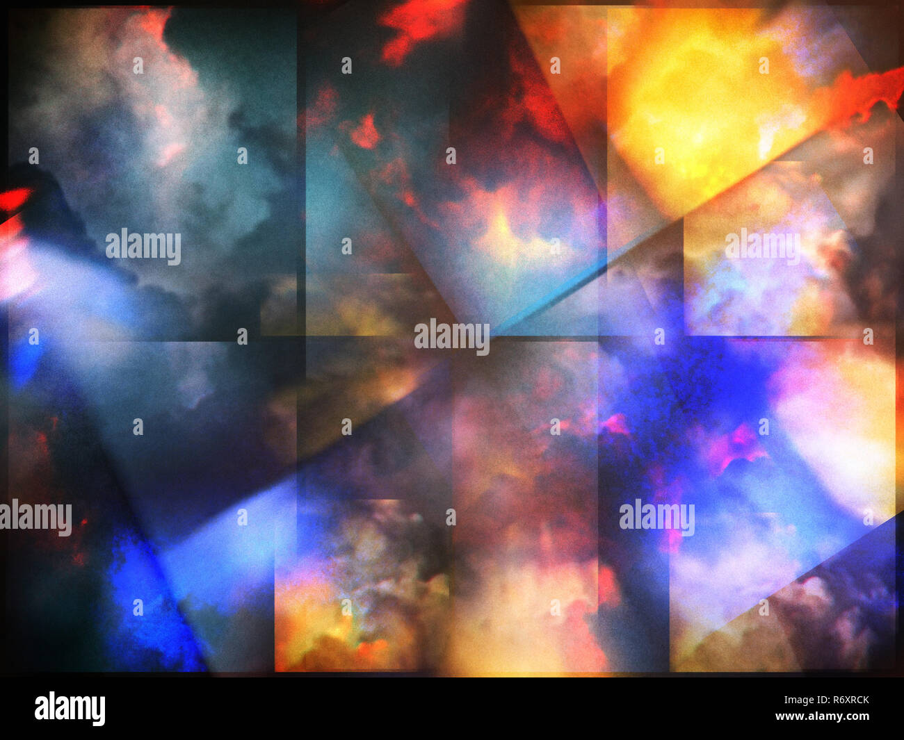 Colorful clouds with overlapping rectangular layers Stock Photo - Alamy