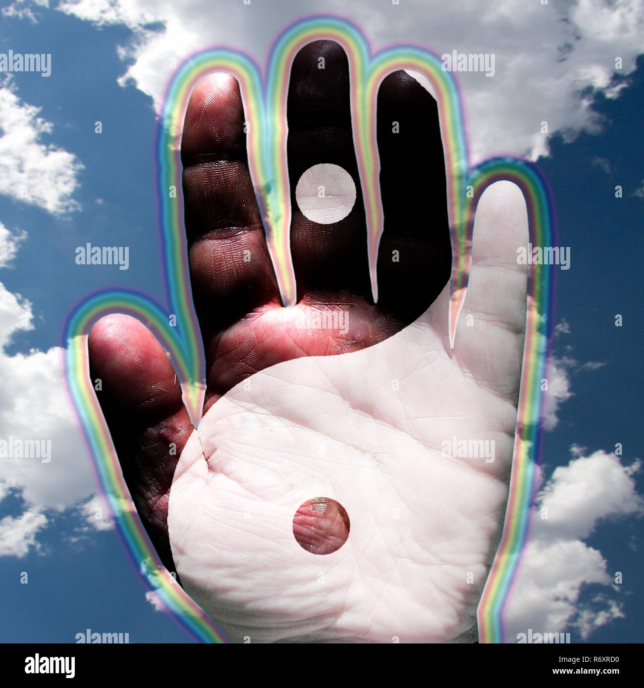 Yin Yang Sign on Human Palm Stock Photo - Alamy
