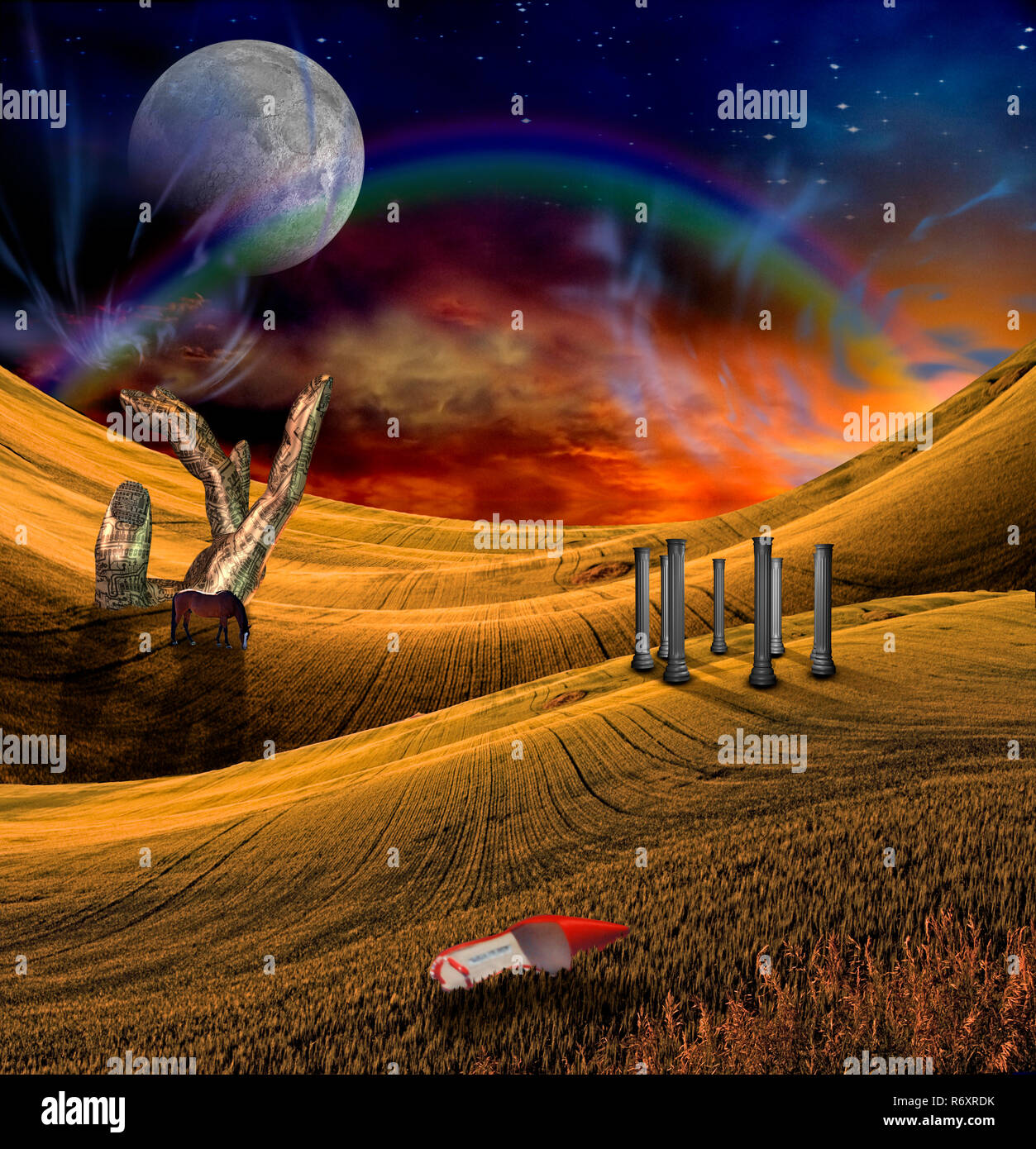 Surreal Landscape with womans shoe Stock Photo - Alamy
