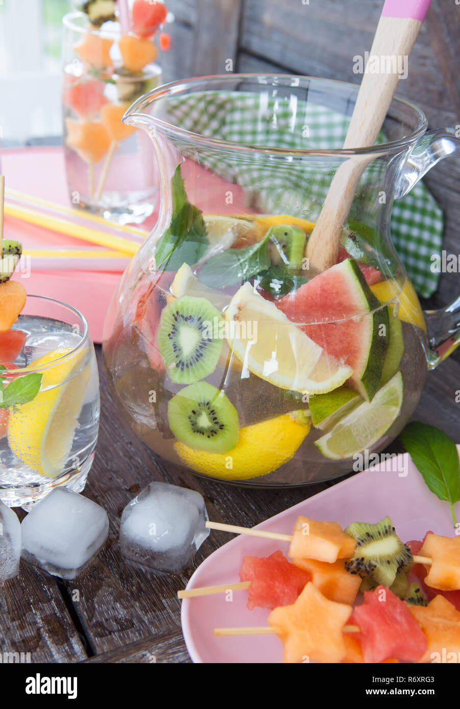 lemonade with fresh fruit Stock Photo - Alamy