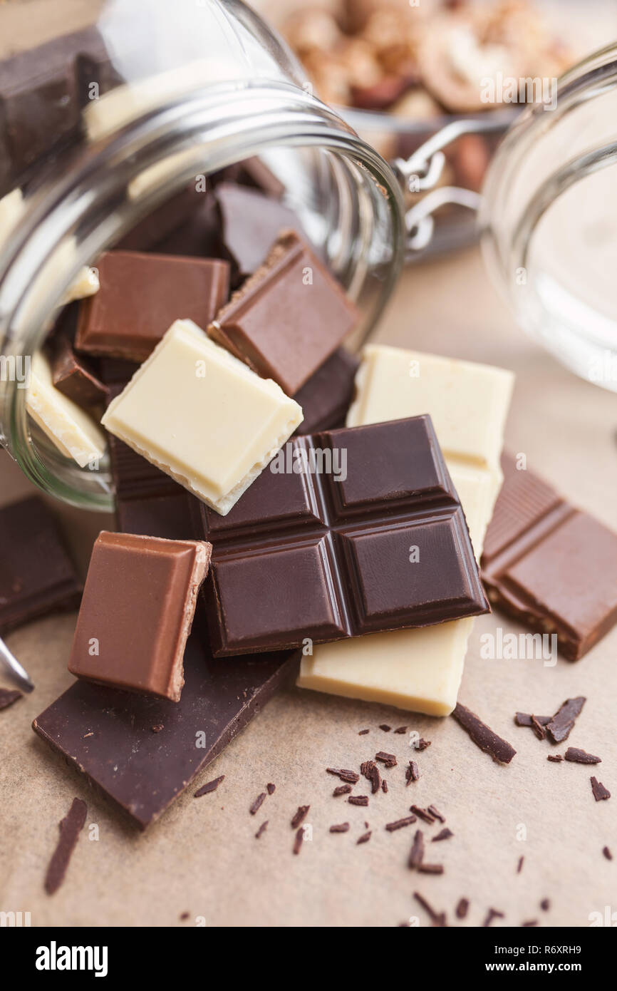 Delicious chocolate bars Stock Photo - Alamy