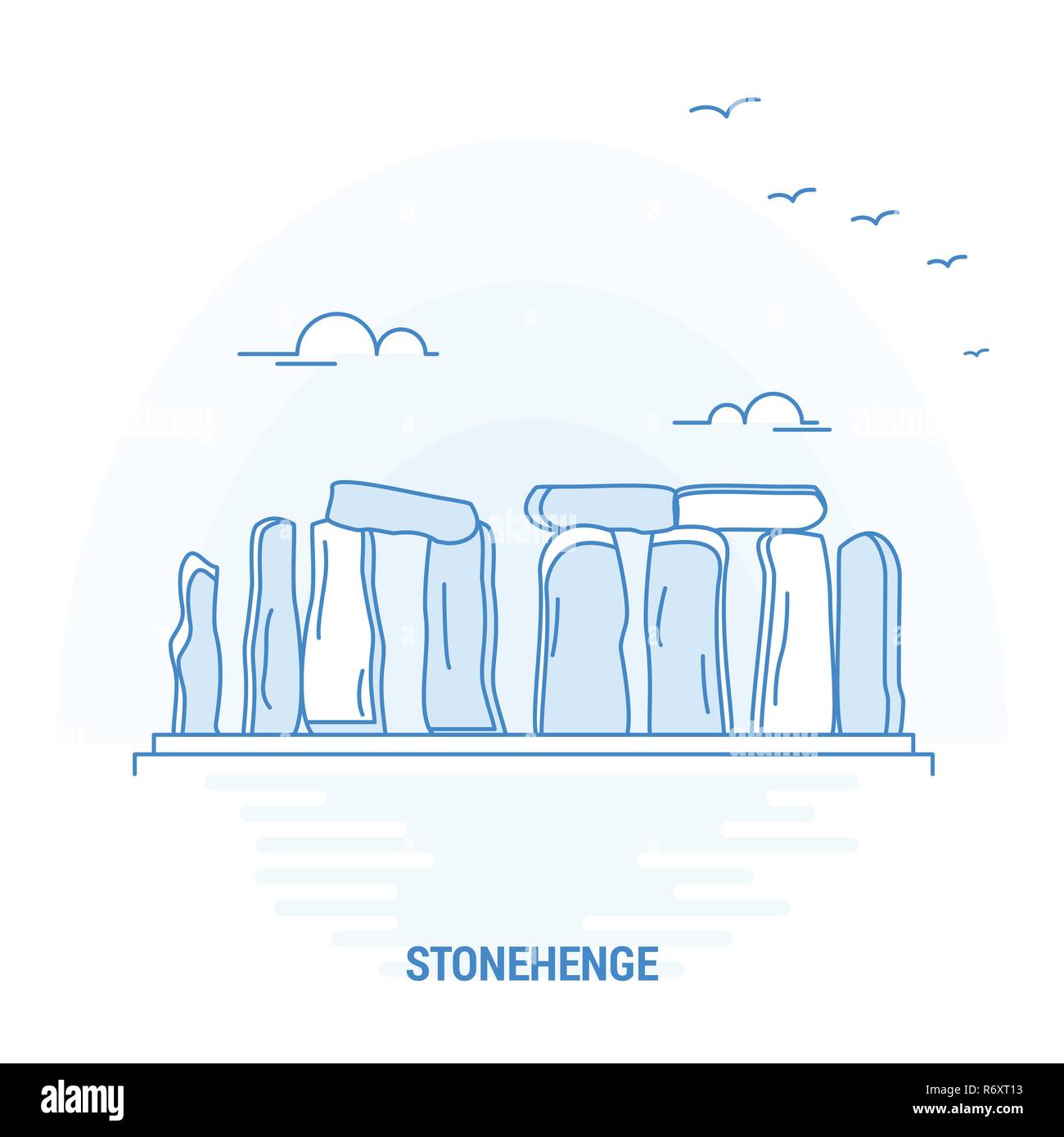 STONEHENGE Blue Landmark. Creative background and Poster Template Stock ...