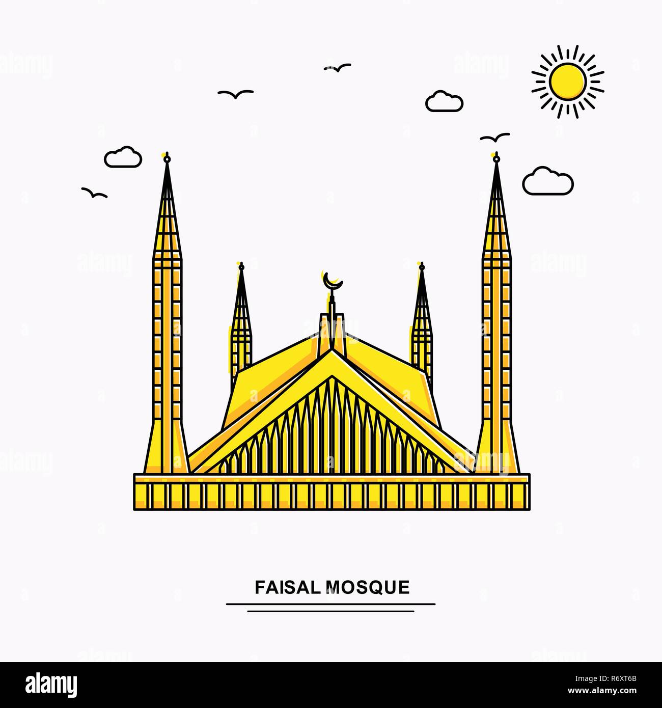 Faisal Mosque Drawing