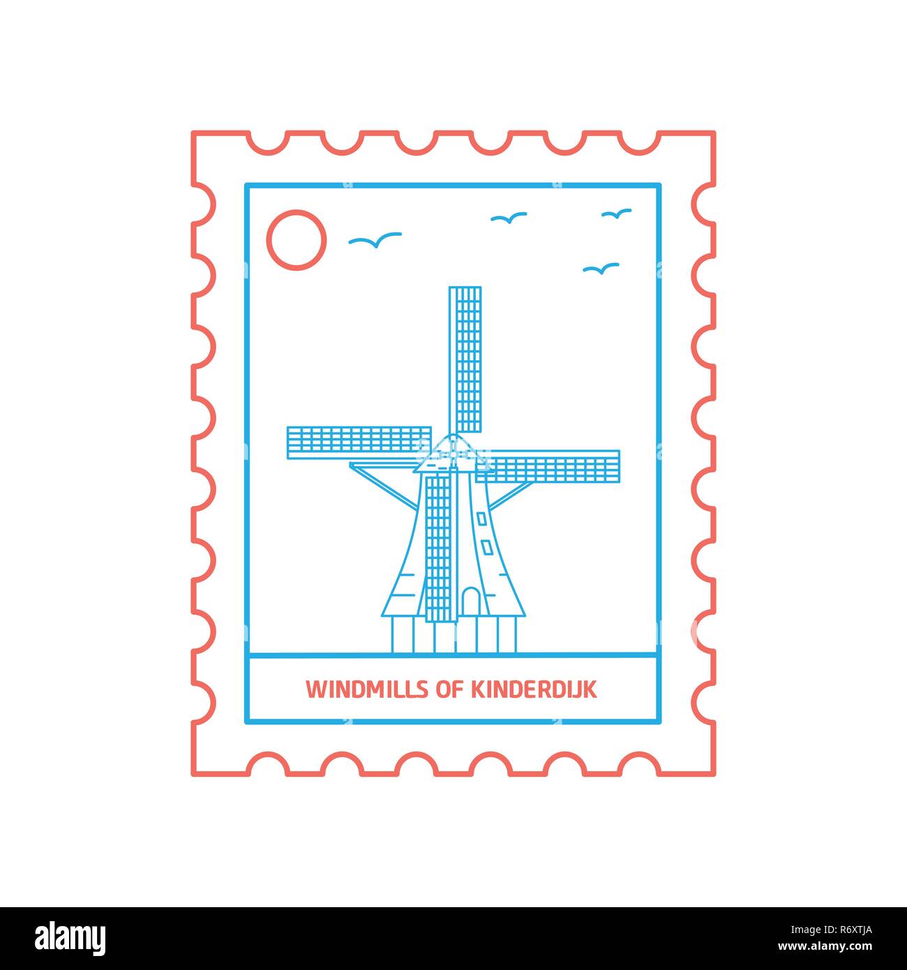 The famous windmill kinderdijk Cut Out Stock Images & Pictures - Alamy