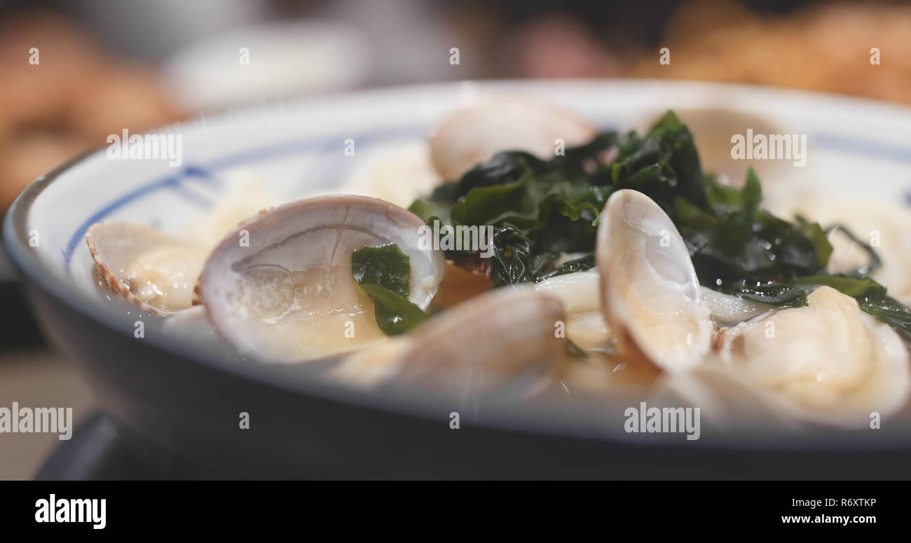 Clam soup udon in Japanese restaurant Stock Photo - Alamy
