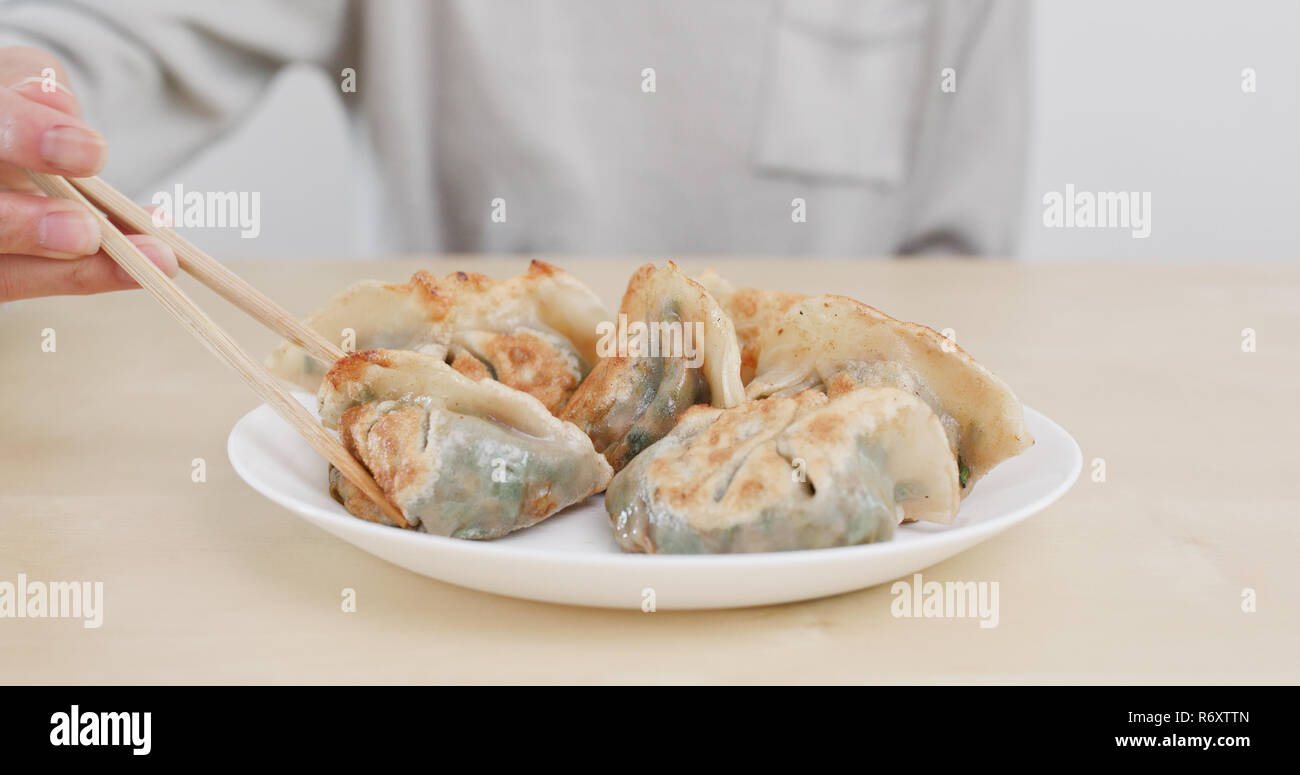 Grilled Chinese meat dumpling Stock Photo - Alamy
