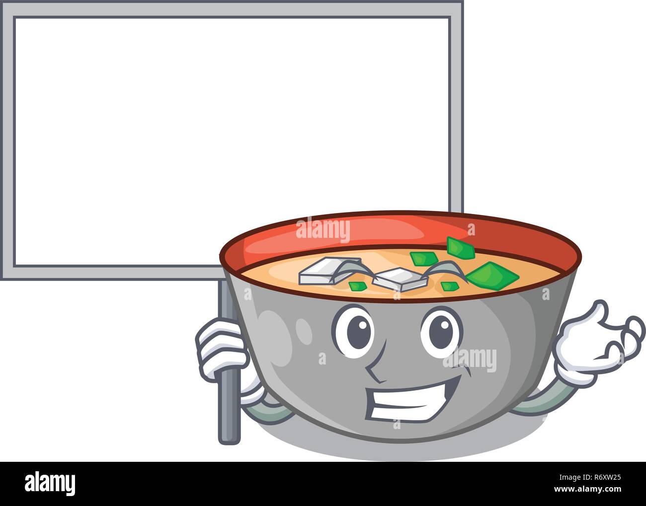 Bring board japanese miso soup in cartoon bowl Stock Vector Image & Art ...