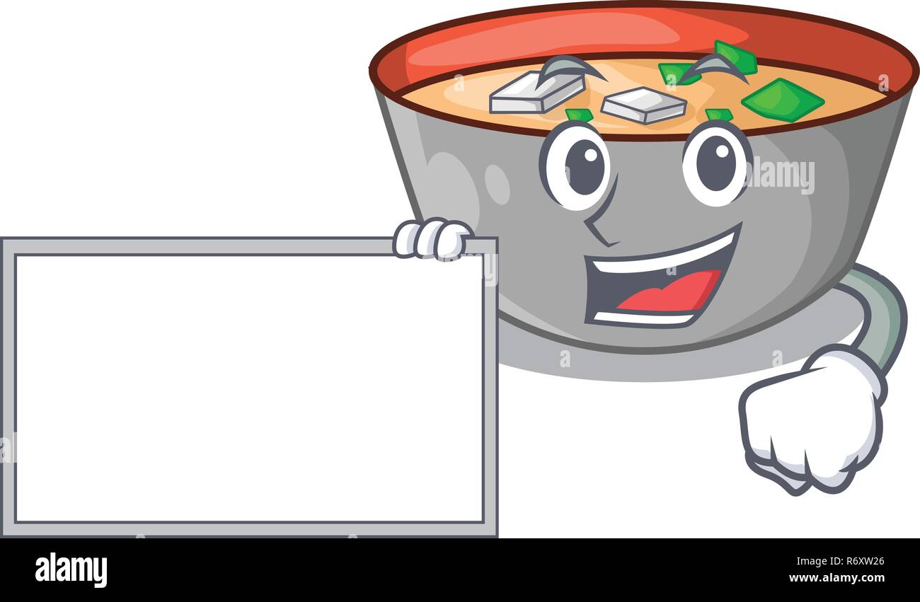 With board japanese miso soup in cartoon bowl Stock Vector Image & Art ...