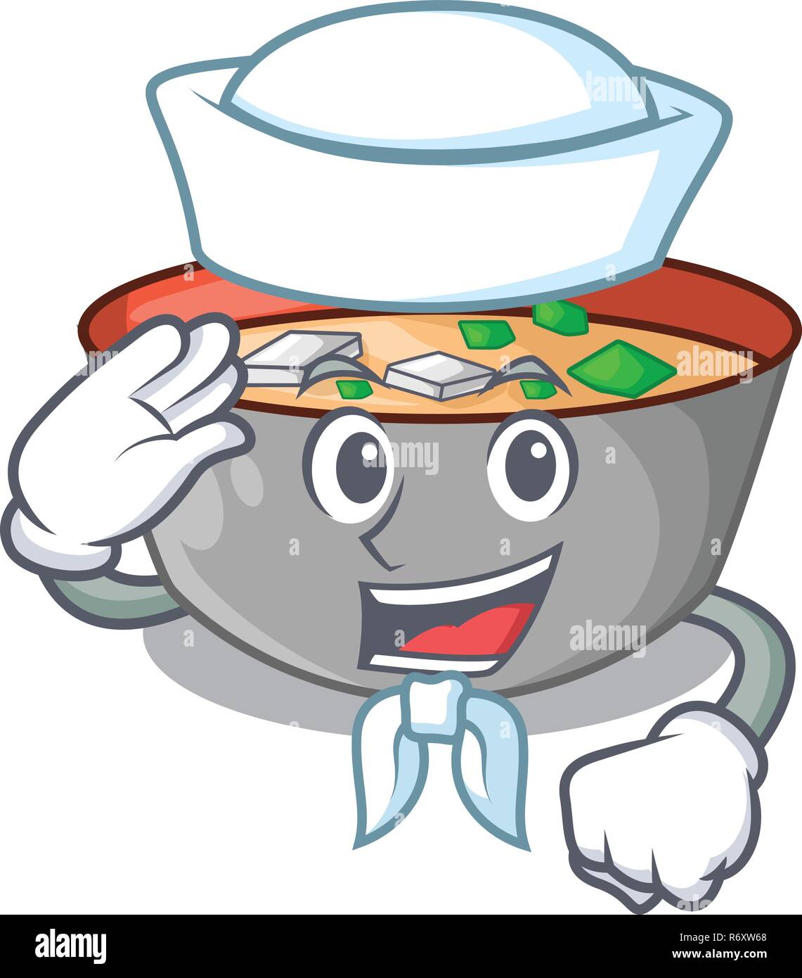 Sailor japanese miso soup in cartoon bowl Stock Vector Image & Art - Alamy
