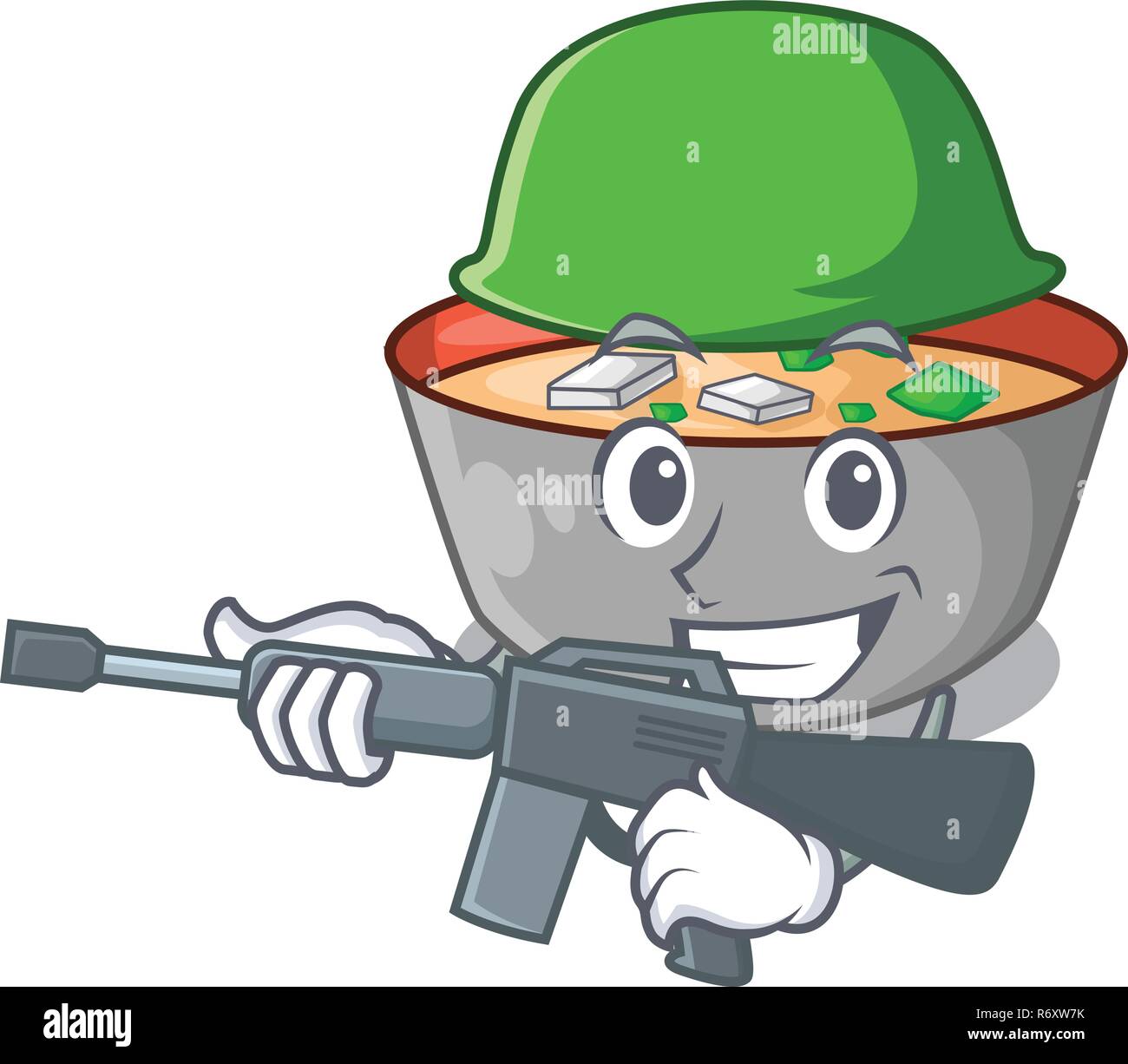 Army japanese miso soup in cartoon bowl Stock Vector Image & Art - Alamy