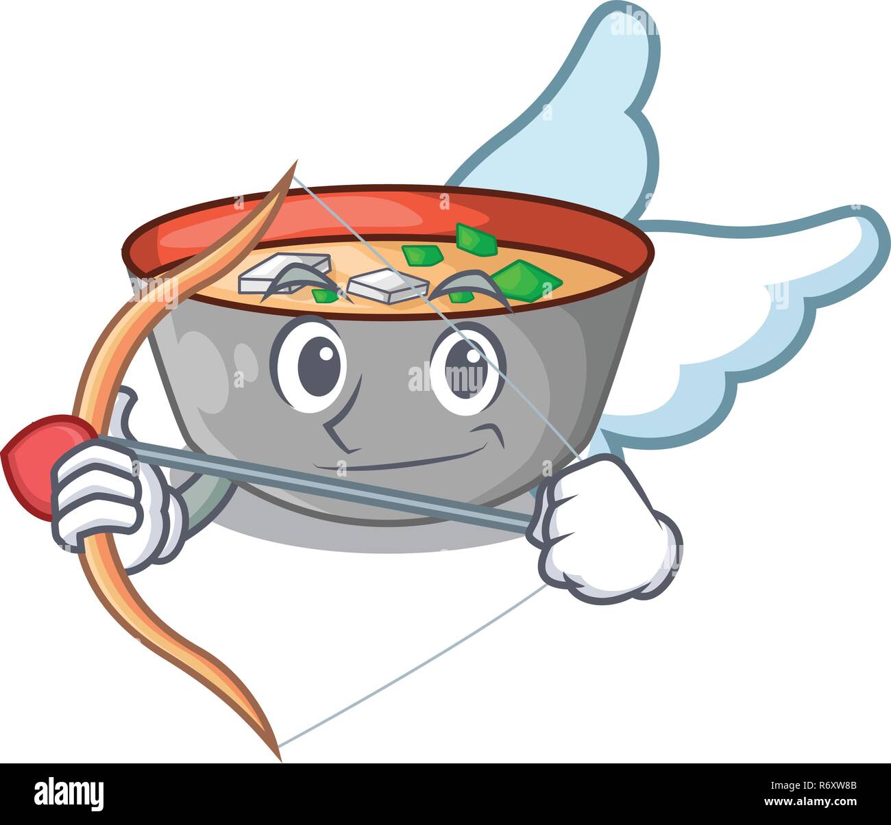 Cupid japanese miso soup in cartoon bowl Stock Vector Image & Art - Alamy