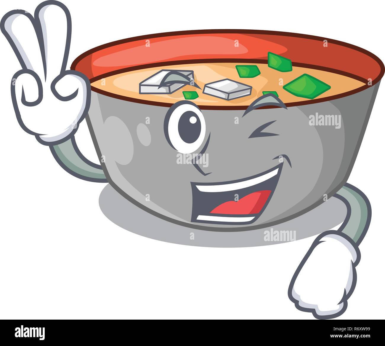 Two finger asian soup cup isolated on mascot Stock Vector Image & Art ...