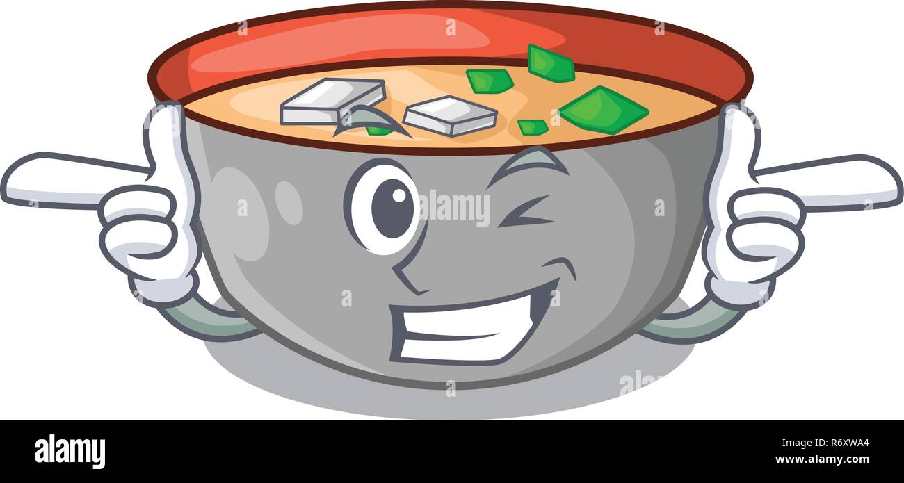 Wink asian soup cup isolated on mascot Stock Vector Image & Art - Alamy