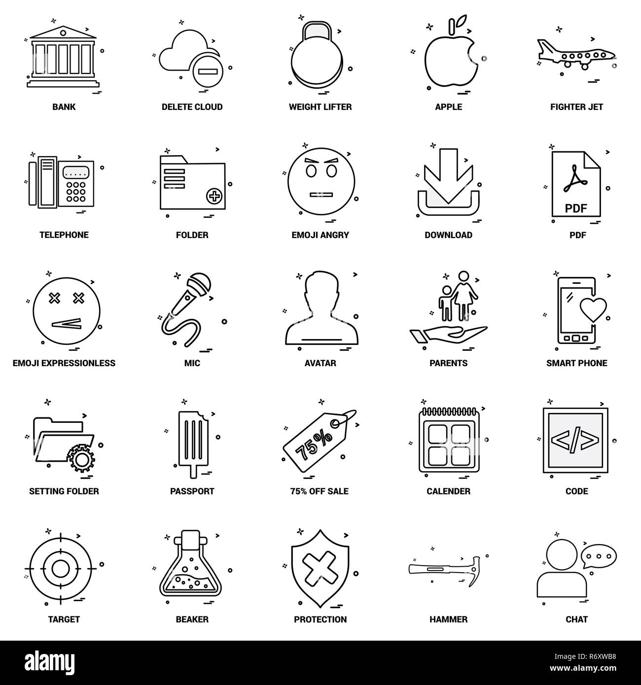 25 Business Concept Mix Line Icon set Stock Vector Image & Art - Alamy