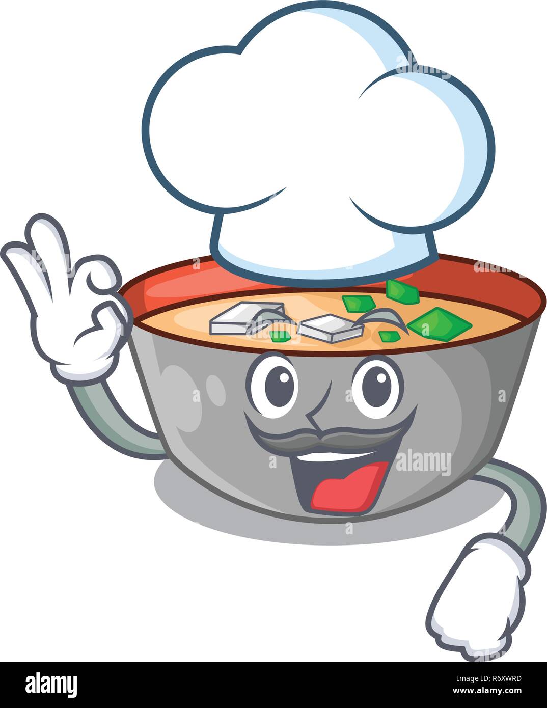 Chef asian soup cup isolated on mascot Stock Vector Image & Art - Alamy