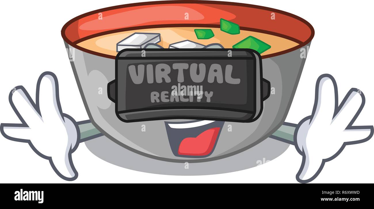 Virtual reality miso soup bowl on table character Stock Vector Image ...